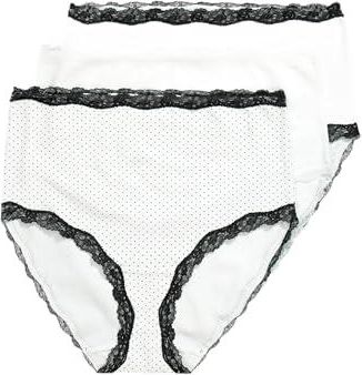 Ulla Popken Femme, Grandes Tailles, 3 pièces, Maxi Lettre, Dentelle et Pois, Blanc., 54-56