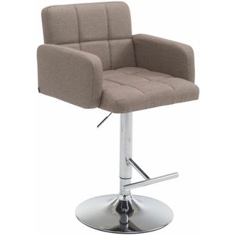 Clp Tabouret de bar Los Angeles tissu avec pied en m&eacute;tal Taupe Chrome