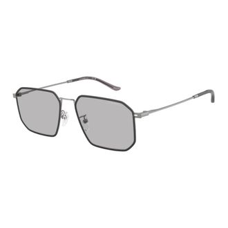 Emporio Armani Achteckige Sonnenbrille hoher Modestil - - Accessories - Herren - Grau - 58 MM