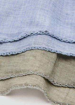 Mango Lot 2 foulards combin&eacute;s bleu ciel - Femme - Taille unique - MANGO