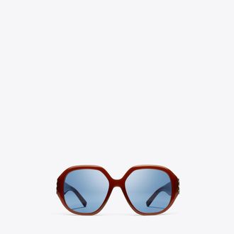 Tory Burch Runde Eleanor Oversize-Sonnenbrille