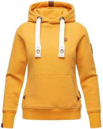 Navahoo Damen Sweatshirt Hoodie Pullover Pulli Sweater Kapuze warm B686 [B686-Daml-Gelb-Gr.M]