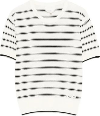 A.P.C. striped-pattern T-shirt - Wei&szlig;