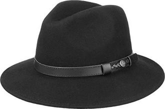 Lierys Chapeau Chicago en Feutre Femme/Homme - Made in Italy Laine de Chapeaux pour Homme avec Bandeau Cuir, Ruban Gros Grain, Grain Printemps-ete - M (56-57