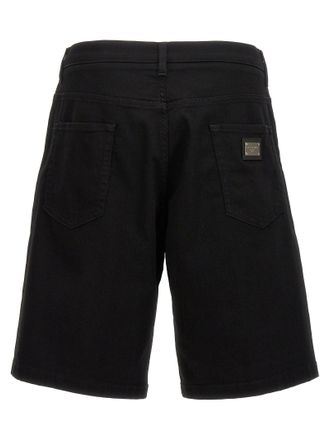Dolce & Gabbana Stretch Denim Bermuda Shorts - Black