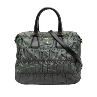 Prada Pre-owned Nylon Satchel - Femme - Pre-owned - Vert - Taille: ONE Size