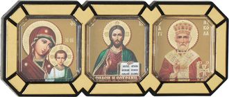 NKlaus Ikone Auto Triptych Gottesmutter von Kasan Jesus Christus Heiliger Nikolaus 1223