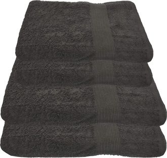 Julie Julsen 4 TLG Handtuchset 2 Badetücher 2 Handtücher Reine Baumwolle über 30 Farben Anthrazit