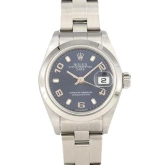 Rolex Montre Pre-owned Oyster Perpetual Date en acier inoxydable - Femme - Pre-owned - Bleu - Taille: ONE Size