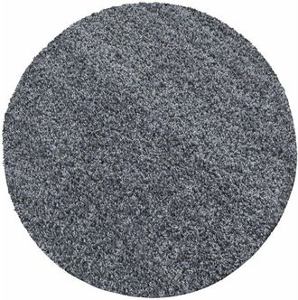 LIFE Tapis Rond Shaggy Uni Poils Longs Tapis Salon Chambre (Anthracite - 160x160cm)