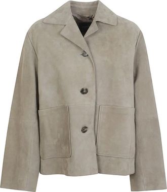 Max Mara Femme, Vestes, Brun, Taille: 42 FR Veste Courte Ample en Daim