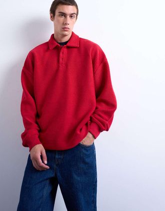 Topman Premium - Polo sportif épais - Rouge