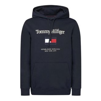 Tommy Hilfiger Homme, Sweatshirts et sweats &agrave; capuche, Bleu, Taille: M Sweat &agrave; capuche en molleton avec logo brod&eacute;