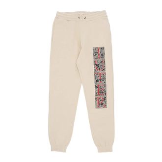 Iuter Creme Fleece Sweatpants Elastischer Bund - - Trousers - Herren - Beige - XS
