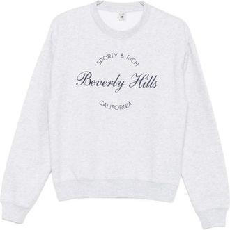 Sporty & Rich Femme, Sweatshirts et sweats &agrave; capuche, Gris, Taille: 40 FR Pull Imprim&eacute; Logo Beverly Hills
