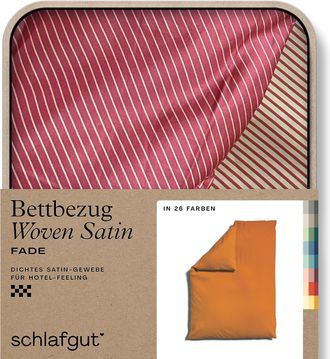 Schlafgut Woven Fade Satin Bettwäsche 135x200cm gestreift Bettdecke Bezug einzeln, Yellow Fade in Hotelqualität mit 100% Baumwolle