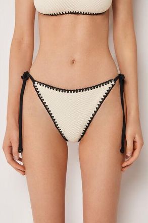 Calzedonia Bikinihose Mit Schmalen B&auml;ndchen Bicolor Embroidery Wei&szlig;