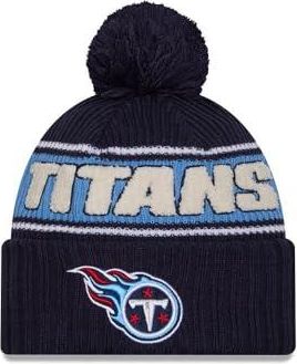 New Era Tennessee Titans NFL 2024 Sideline Sport Knit Azul Bonnet &agrave; Pompon