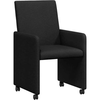 vidaXL Chaises de Salle à Manger avec Roues 2 pcs Noir 57 x 66 x 94 cm vidaXL