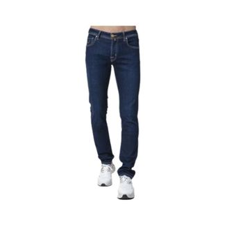 Jacob Cohen Slim Fit Navy Jeans mit gelben Falten - Nick Modell - - Jeans - Herren - Blau - W30