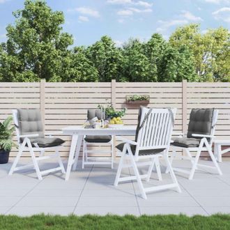 vidaXL Niedriglehner-Auflagen 4 Stk. Grau Oxford-Gewebe Vidaxl