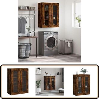 vidaXL Wandschrank Räuchereiche 69,5x34x90 cm - Sideboard - Holzschrank - Regal - Aufbewahrung - Wandschrank