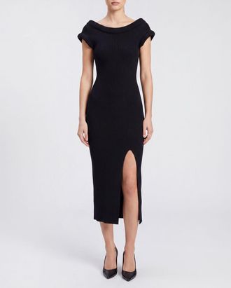 Elisabetta Franchi Robe fourreau midi en jersey avec fente avant
