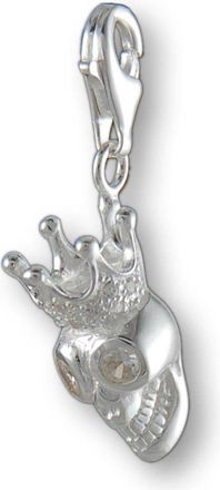 Melina 925 Damen-Charm Anhänger Totenkopf mit Krone Zirkonia 925 Sterling Silber 1800125