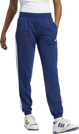 adidas Pantalon de gymnastique pour femme, Bleu foncé/blanc, S