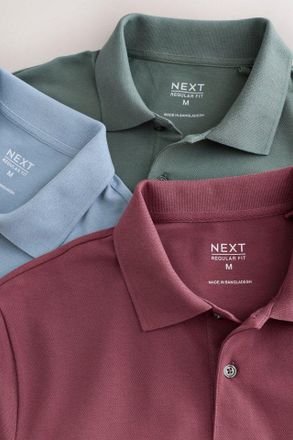 Next Poloshirt 3er-Pack Kurzarm-Poloshirts aus Jersey (3-tlg)