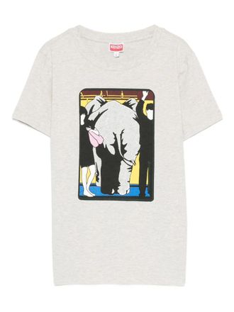 Kenzo haut en coton à imprimé éléphant - Gris