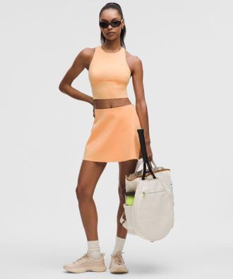 lululemon Jupe de tennis taille haute &agrave; ourlet festonn&eacute; pour Femmes - Orange - Taille 2XS