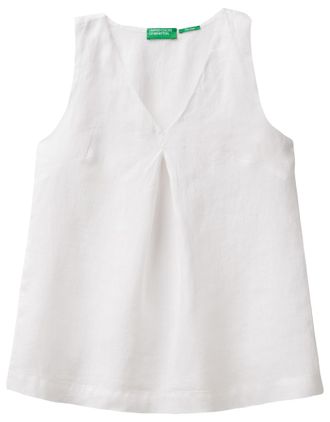 Benetton Damen Bluse 5bmldq06w Hemd, Optisches Weiß 101, Medium