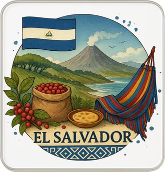 Generic K&uuml;hlschrankmagnet El Salvador, Reise-Souvenir, Sammlerst&uuml;ck, Geschenk