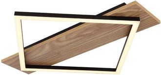 Globo Lighting Globo Lighting - Plafonnier design lampe en bois lampe led noir carr&eacute; opale lampe de salon