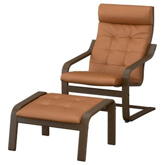 IKEA PO&Auml;NG Sessel und Hocker