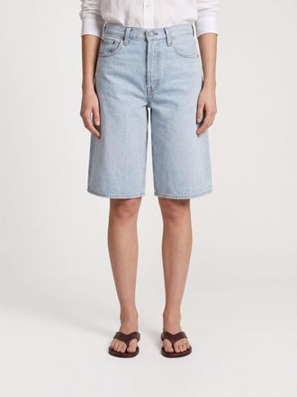A Gold E Knielange Denim-Shorts mit hoher Taille von aus recycelter Baumwolle