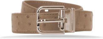 Dolce & Gabbana Homme, Accessoires, Beige, Taille: 100 CM Ceinture en cuir dautruche