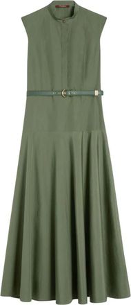 Max Mara Femme, Robes, Vert, Taille: 38 FR Robe &Eacute;vas&eacute;e en Popeline