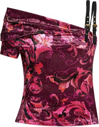 Versace Jeans Couture haut à bretelles et fleurs - Rose