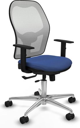 Piqueras y Crespo Jorquera Schreibtischstuhl mit 1D-Armen, h&ouml;henverstellbare Lendenwirbelst&uuml;tze, ausgestattet mit Syncro/Traslack und injiziertem Schaumstoff, Wei&szlig;/Mari