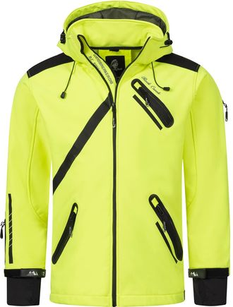 Rock Creek Herren Softshell Jacke Outdoor Regenjacke Softshelljacke Windbreaker Laufjacke Wanderjacke Funktions Sport Jacken H-127 Neonyellow XXL