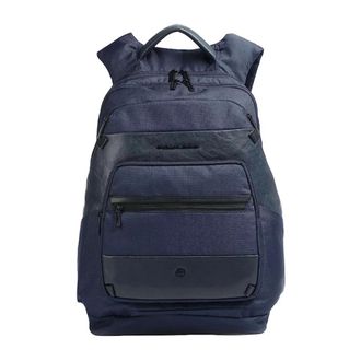 Piquadro Blauer Unisex Laptop Rucksack mit Vordertaschen - - Bags - Damen - Blau - ONE SIZE