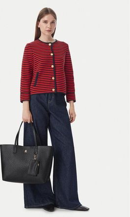 Tommy Hilfiger Handtasche Th Icon Tote Mono AW0AW19004 Schwarz