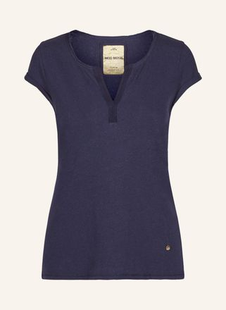 Mos Mosh Mos Mosh T-Shirt Troy Mit Leinen blau