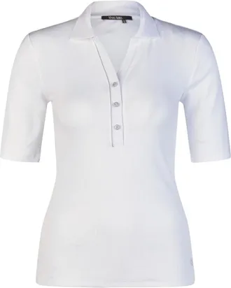 Marc Aurel Femme, Tops, Blanc, Taille: 44 FR Polo avec Bordure Brillante