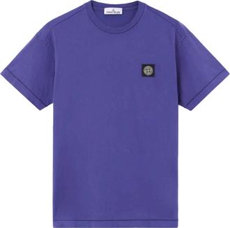 Stone Island Homme, Tops, Violet, Taille: L T-Shirt &agrave; Manches Courtes