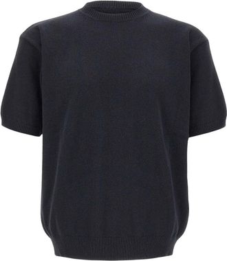 Herno T-shirt en coton tricot&eacute; - Homme - Pulls - Bleu - Taille: 3XL