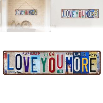 Generic Love You More Wall Decor, Love You More Sign - Vintage Metal Tin Sign Wall Art 16x4 Inches, Retro Street Style for Above Door, Bedroom, Living Room, H