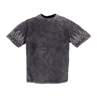 Vision Of Super Flames Besticktes T-Shirt Grau/Wei&szlig; - - Tops - Herren - Grau - S